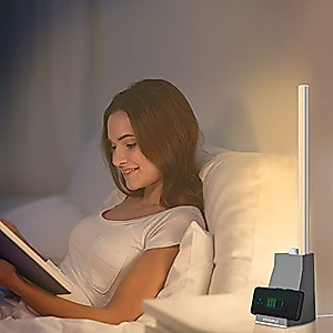 KOORUI LED Desk Lamp with Wireless Charger for Table Bedroom Bedside Office Study, Table Lamp with 3 Lighting Modes & Detachable