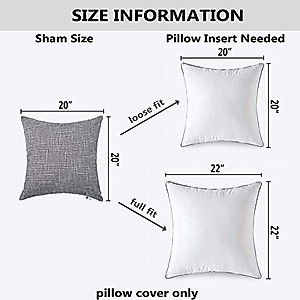 Kevin Textile Decorative Throw Pillow Covers Star Modern Farmhouse Pillowcases Indoor Outdoor, Set of 2, 20 x 20 inches (50x50cm), Grey