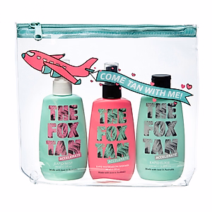 The Fox Tan Jet Setter Pack, Travel-Friendly Set For Darker, Faster, Flawless Tans, Vegan & Cruelty Free, 100mL + 90mL + 90mL (3 Pieces)