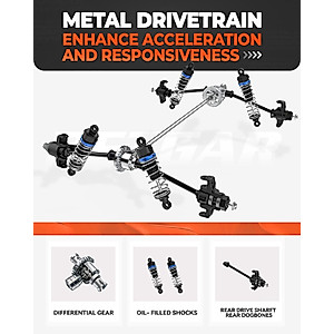 BEZGAR HM121 1:12 Scale RC Truck - 4x4 Offroad Waterproof High Speed 45+ KM/H Remote Control Truck for All Terrains, 2.4Ghz 4WD Fast RC Cars for Adults and Kids Boys with 2 Rechargebale Batteries