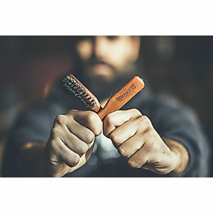 Golden Beards Vegan Beard Brush - Beard Brush Natural Vegetal Bristles - Tampico Bristles made in Germany