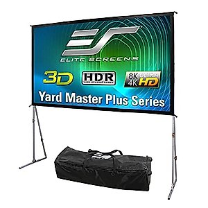 Elite Screens Yard Master Plus, 200-INCH 16:9 Height Setting Adjustable Portable Projector Screen, 4K HD Outdoor Indoor Movie Theater Front Projection, US Based Company 2-YEAR WARRANTY, OMS200H2PLUS