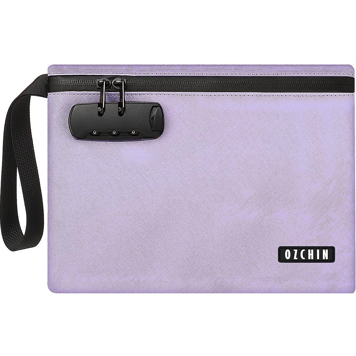 OZCHIN Smell Proof Bag with Combination Lock 10 X 7 inchs Locking Bag PU Leather Waterproof Lockable Case Great Gift Ideal