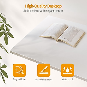 CubiCubi Computer Desk with 2 Drawers, 40 Inch Small Home Office Desk Study Writing Table, White