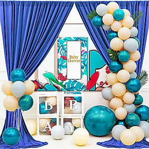 20ft x 10ft Royal Blue Backdrop Curtains for Parties, 4 Panels 5x10ft Wrinkle Free Silky Polyester Photo Backdrop Drapes Background for Birthday Graduation Photography Party Decorations