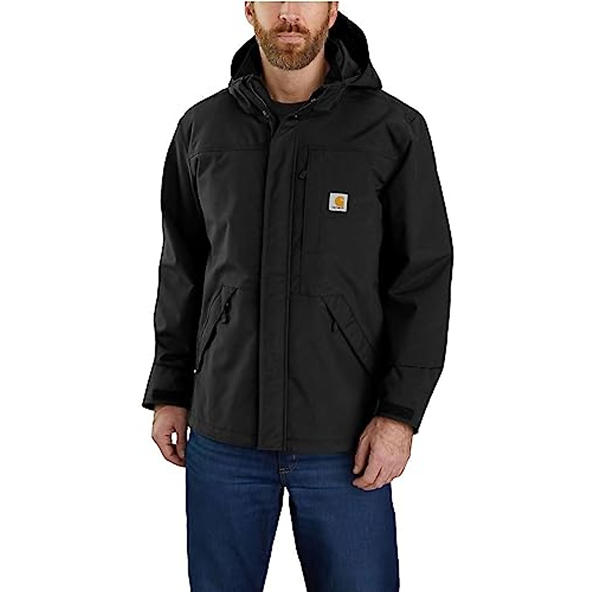 Carhartt mens Storm Defender Loose Fit Heavyweight Jacket Work Utility Outerwear, Black, Large US