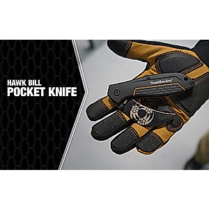 Southwire - 65029440 Tools & Equipment HBKN Hawk Bill Pocket Knife, 2.6" blade, 8CR13MOV Stainless Steel- curved blade for pull cuts and splicing