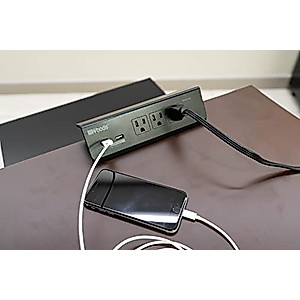 Woods 41322 DSKTOP, 3-Out USB PERM, 350J, 6' Surge Protector Strip, Black