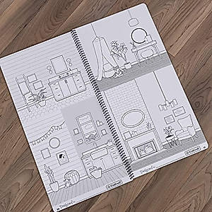 KidKraft Designed by Me™: Color Decor Wooden Dollhouse with Removable Coloring Book, 5 Markers and 15 Accessories, Gift for Ages 3+