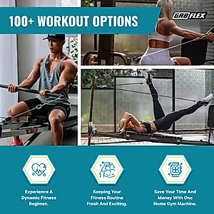 GR8FLEX High Performance Gym with Total Over 100 Workout Exercises (Military Model)