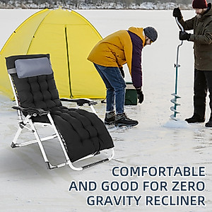 Rasugarlary Headrest Pillow for Patio Chaise Lounge Chair, Outdoor Chaise Pillows with Adjustable Elastic Stripe Head Resting Pillows for Recliner Office Chair, Dark Gray