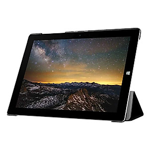 for Microsoft Surface 3 1645 1657 10.8 inch Tablet PC Smart Cover, Ultra Slim Folio Stand with Sleep/Wake Up Function Leather Case for Surface3 10.8" (1-Black)