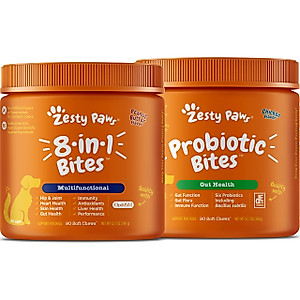 Multifunctional Supplements for Dogs - Glucosamine Chondroitin for Joint Support + Probiotics for Dogs - Probiotics for Gut Flora, Digestive Health