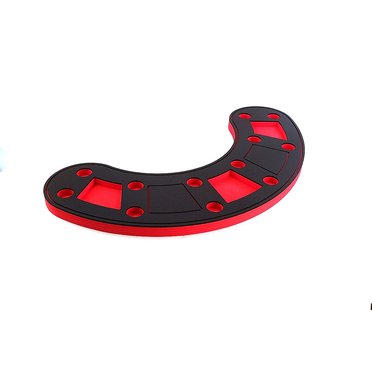 Polar Whale Giant Red and Black Floating Bar Table Tray Bartender Drink Holder for Pool or Beach Party Float Lounge Refreshment Durable UV Resistant Foam 15 Compartment with Cup Holders 5 Feet Long