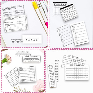 Rancco 18 Pcs Journal Stamps w/Ink Pad, 4 Set Bujo Stamp Calendar Planner Stencil for Journal DIY, to Do List, Tasks, Month Week Dates Organizer, Scrapbooking Craft, Enhance and Simplify Your Planner