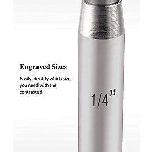 QWORK VIX Bits Self Centering Clic Change Door Hinge Drill Bit Set High-Speed Steel, 5/64", 7/64", 9/64", 11/65", 5mm, 13/64", 1/4"(Black)