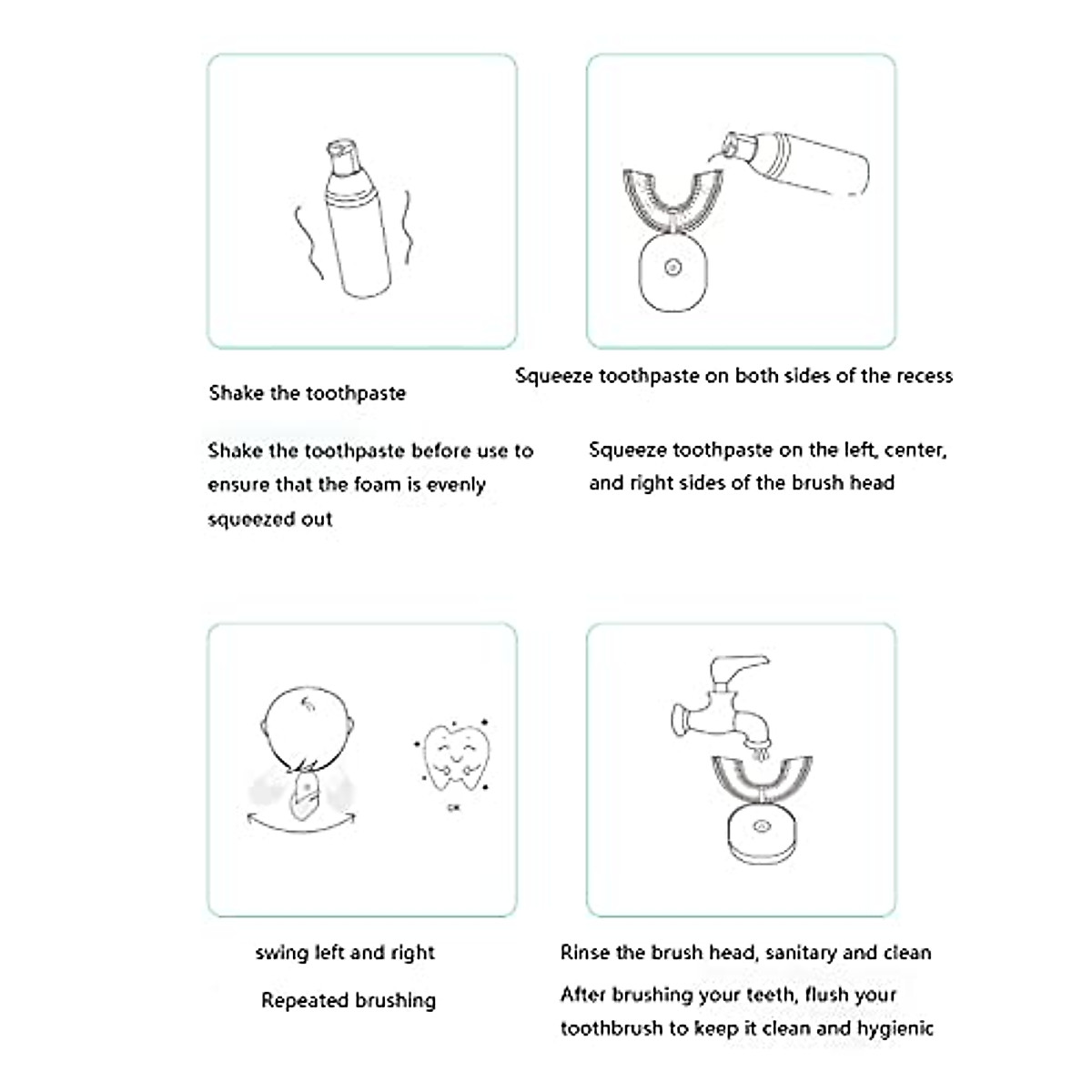 ZPC 2 Pieces of Children's toothbrushes Full Round Children's U-Shaped Toothbrush 360° Oral Cleaning Design for Toddlers and Children Soft Manual Training Toothbrush for 2-6 Years Old Children