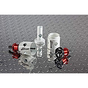 Disston QuickCore 7 pc Set - 1 Each: 1", 1-1/4", 1-1/2", 1-3/4", 2", and 2-1/2" Hole saws, Arbor with a Pilot Drill bit, Hex Key