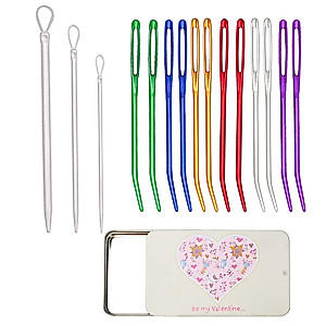 UOOU Yarn Needle, Bent Needle Tapestry Needle Set Wool Needles Large-Eye Blunt Needles Sewing Needles Weave Knitting Needles with Box (Random Color)