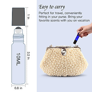 ULG Essential Oil Roller Bottles 48 Pack 10ml Cobalt Blue Glass Empty Bottles with Stainless Steel Roller Balls (10 Extra Roller Balls, 4 Openers, 4 Droppers, 48 Waterproof Labels)