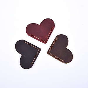 Personalized Premium Leather Heart Bookmarks, Custom Bookmark, Leather Heart Shaped Book Mark, Reader Gift, Gift for him, Gift for her (Red)