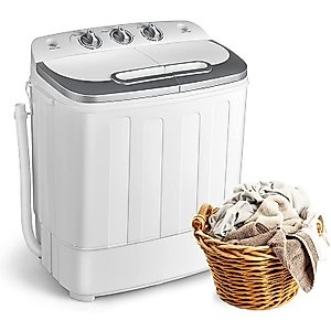 MamaHome DF-X3636-White w/Wash and Spin Cycle, Built-in Gravity Drain, XPB36-1288B36-White, White