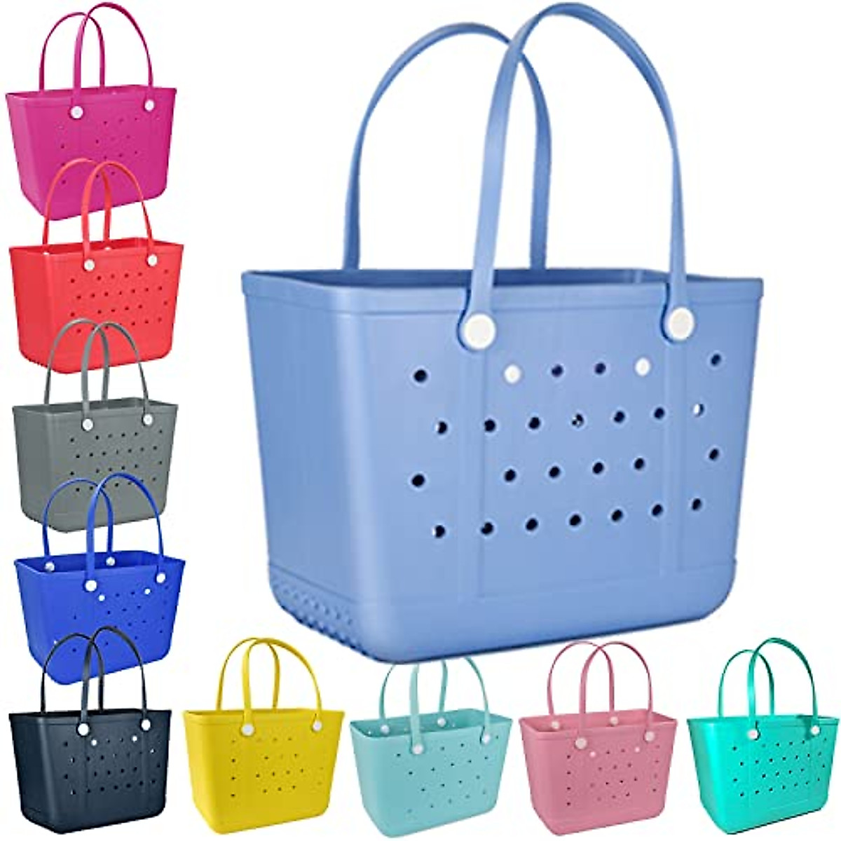 Juyeesm X Large Beach Bag, Oversized Rubber Beach Bag, Washable Open Tote Bag Durable Tote Travel Bags for Outdoor Sport