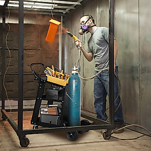 Winado Welding Cart 3 Tiers Rolling Welder Plasma Cutter, Heavy Duty Welding Carts with Wheels and Tank Storage for TIG MIG ARC, Black