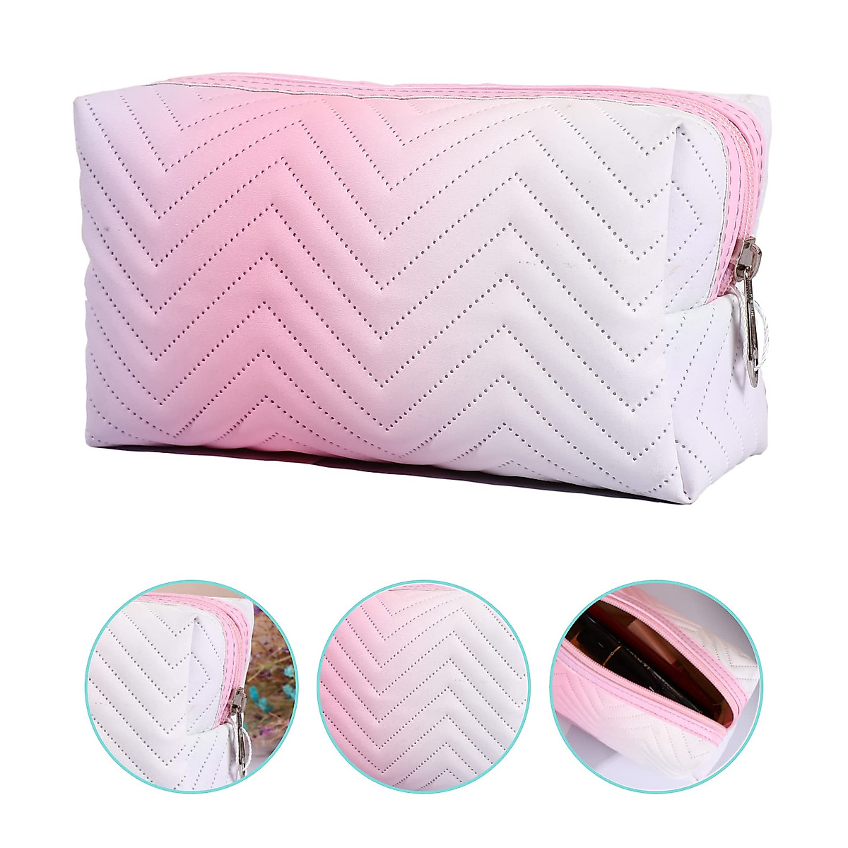 Zipper Travel Cosmetic Bag - Gradient BELLELE (Pink)