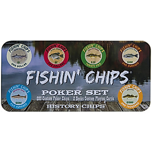 Fishin' Chips - Freshwater - Premium Quality Poker Chips and Playing Card Set