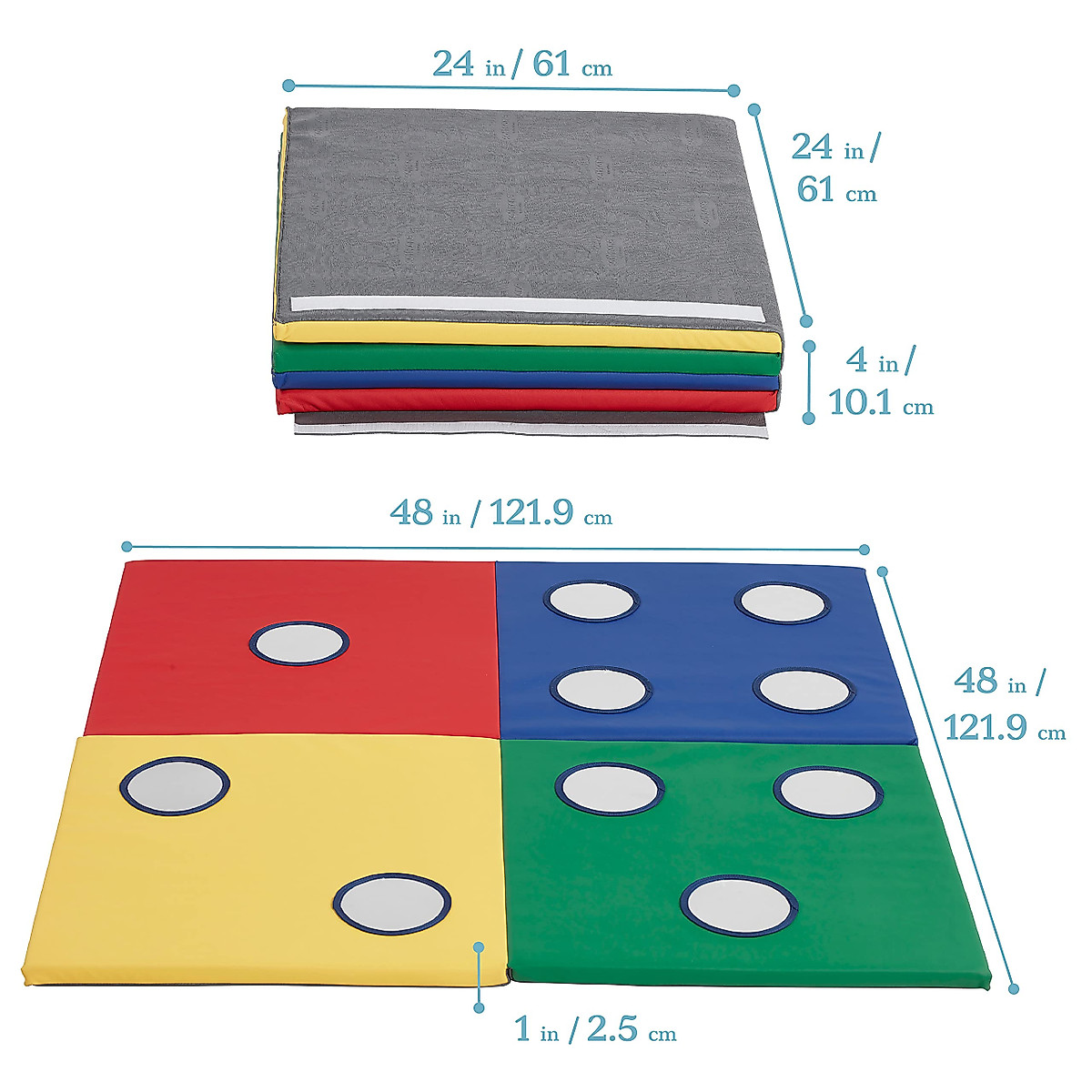 ECR4Kids SoftZone 123 Look at Me Activity Mat, Folding Playmat, Assorted