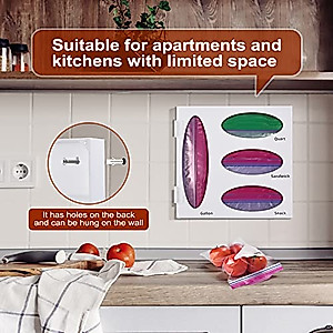 Ziplock Bag Storage Organizer for Kitchen Drawer, Acrylic Baggie Organizer, Zip Lock Bag Dispenser Holder for Gallon, Quart, Sandwich and Snack, Compatible with Ziploc, Solimo, Glad, Hefty,Great Value