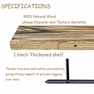 ROGMARS Floating Shelves for Wall 48 inches Long,8 Inch Deep Solid Wood Heavy Duty Wall Shelves with Invisible Brackets,Farmhouse Wooden Wall Mouted Floating Shelves for Kitchen,Bedroom,Living Room