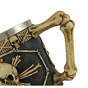 Things2Die4 Human Skeleton Skull Halloween Kitchen Mug Cup with Bone Handle