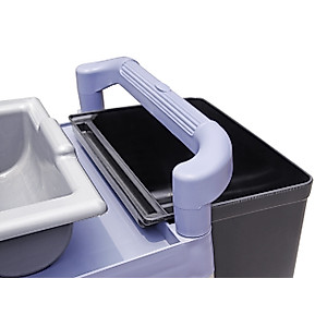 New Star Foodservice 54569 350-Pound Plastic 3-Tier Utility Bus Cart with Locking Casters, 42.5 "x19.5" x 38.5", Gray