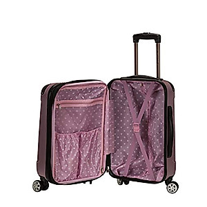 Rockland London Hardside Spinner Wheel Luggage, Pink, 3-Piece Set (20/24/28)
