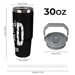 Is God The Time I Love Jesus 30 OZ Insulated Tumblers with Handle And Straw Leakproof Vacuum Insulated Stainless Steel Water Bottle for Car Fishing Travel