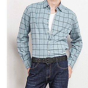 Drizzte 47'' Big and Tall Size Double Prong Belt Black Grommet Nylon Belts for Men Unisex