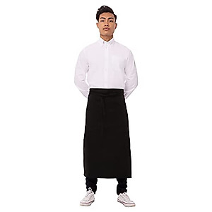 Chef Works unisex adult Two Pocket Bistro Apron apparel accessories, Black, One Size US