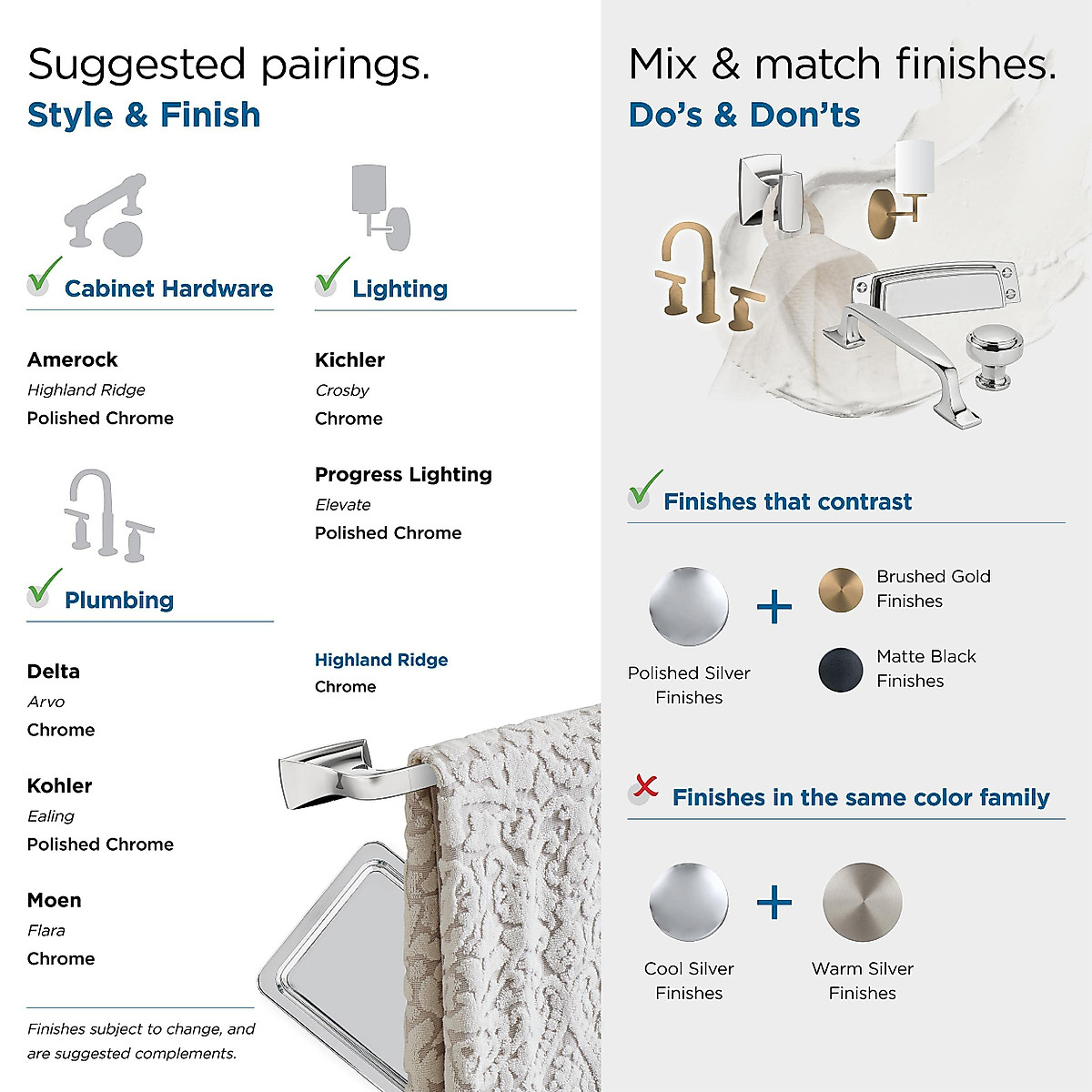 Amerock BH3601026 | Chrome Single Robe Hook | 2-5/8 in. (67 mm) Length Towel Holder | Highland Ridge | Towel Hook for Bathroom | Bathroom Hardware | Bath Accessories