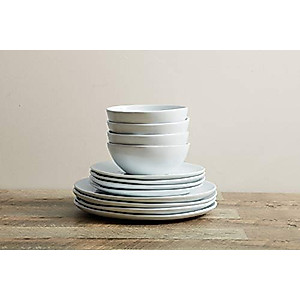 Everyday White by Fitz and Floyd Organic 12 Piece Dinnerware Set, Service for 4