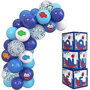 Yaaaaasss! Ofishally One Birthday Decorations First Birthday Decor Fishing Balloon Arch For Boy Ofishally One Balloon Arch Kit Gone Fishing Boxes Balloons Summer Birthday Party Supplies