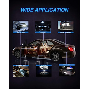 Marsauto 578 LED Bulbs Extremely Bright 400LM 2835 Chipsets for LED Interior Dome Map Door Lights Bulbs 211-2 212-2 569 6411 6451 41mm 42mm 1.65inch 6500K White (Pack of 4)