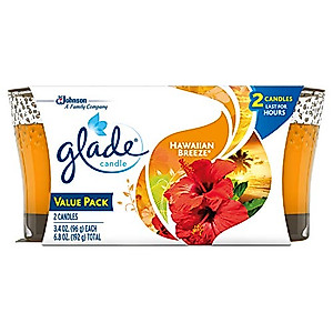 Glade Candle Jar, Air Freshener, Hawaiian Breeze, 3.4 oz, 2 Count