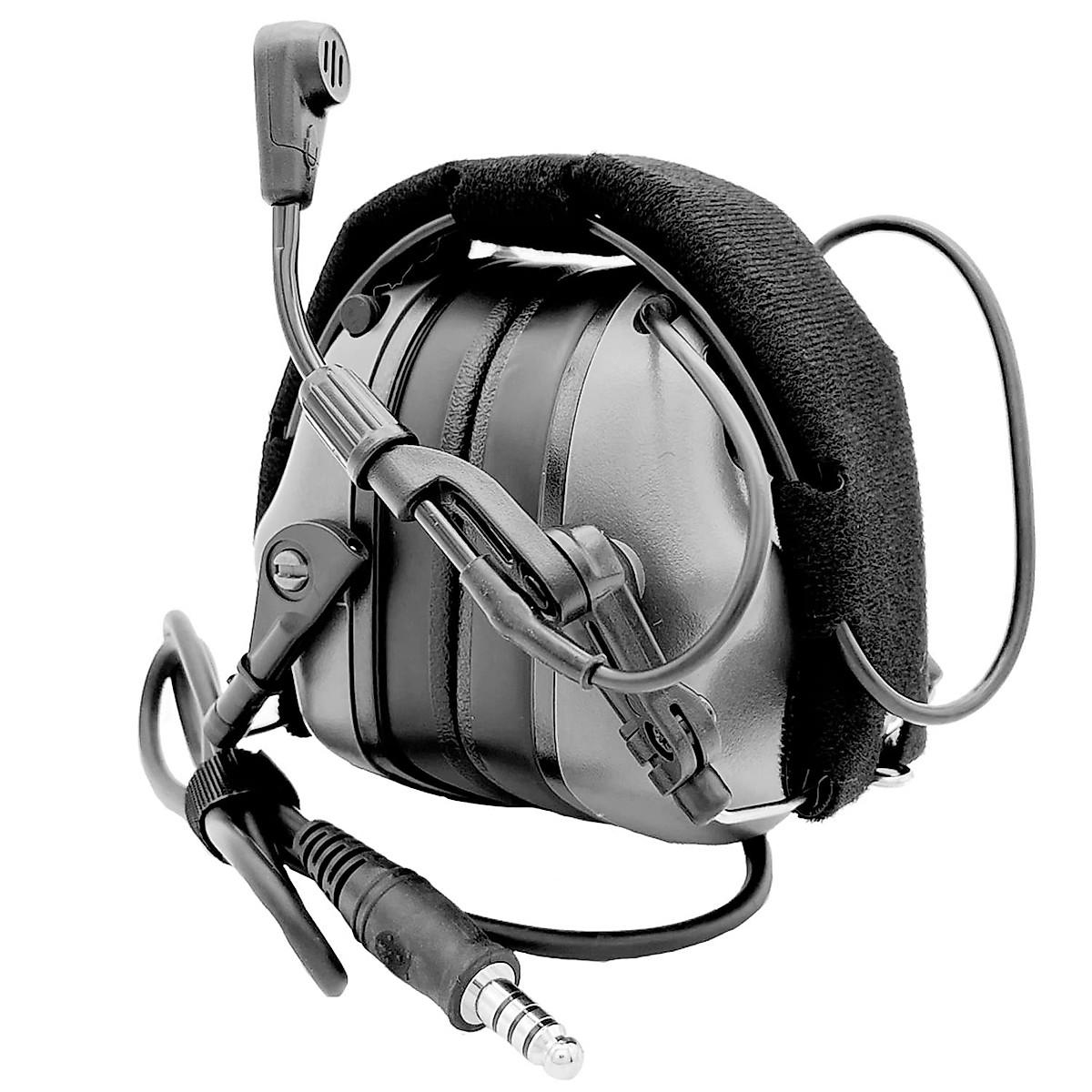 EARMOR M32 Tactical Headset Hunting & Shooting Earmuffs with Microphone, Sound Amplification, Nato TP120 Jacket, Grey