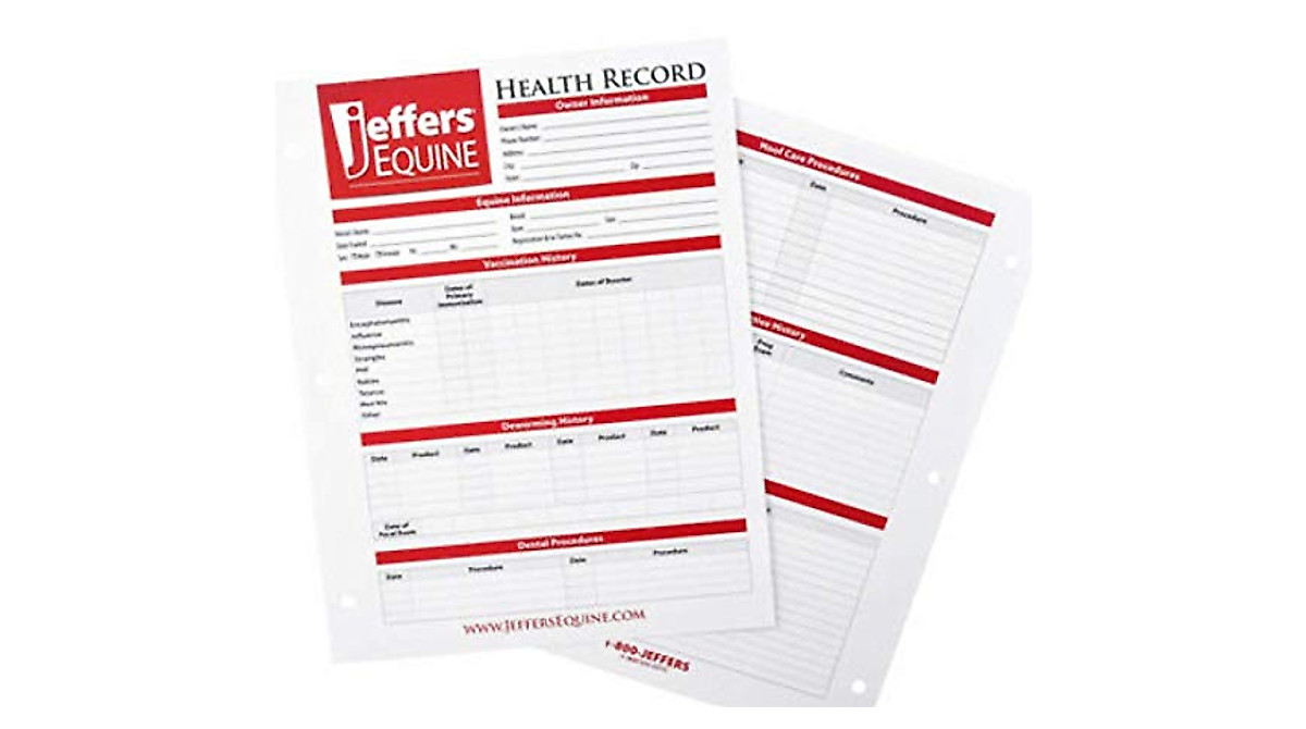 JeffersEquine Horse Health Records Horse Health Chart - 3 Pack — 🛍️ The ...