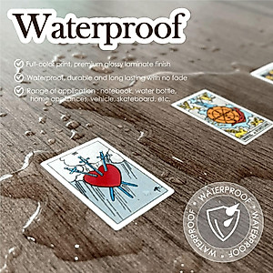 Joyppy Mini Tarot Stickers for Journaling - 1008 PCS Tarot Card Stickers Based on Rider Waite Tarot Deck - 1.25" x 0.78" - Clear Printing & Glossy Finish – 4 Tarot Cheat Sheets Included