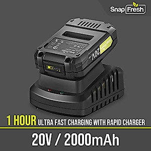 Cordless Hedge Trimmer - SnapFresh 20V Electric Hedge Trimmer 22" Dual-Action Blade, Grass Trimmer with 2.0Ah Battery and Charger, Bush Trimmer, Shrub Trimmer