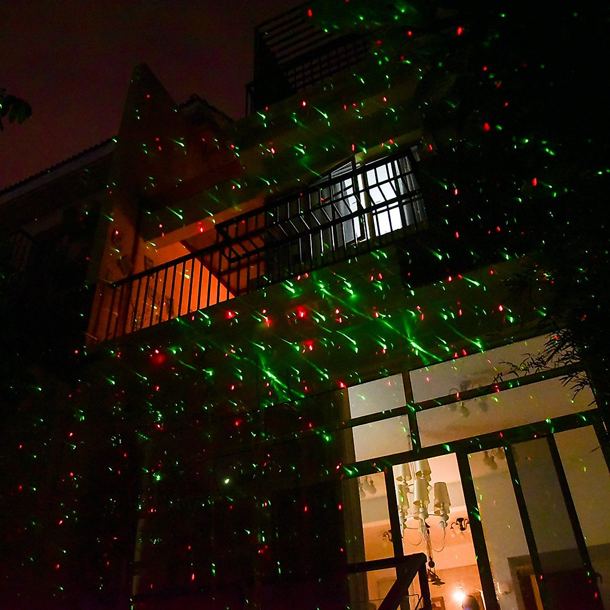 ELEOPTION Christmas Projector Light Indoor Outdoor, Moving Star Starry Light Show Projector Led for Home Halloween Christmas Party Wedding Landscape Garden Tree (Starry Red&Green)