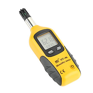 Digital Humidity Thermometer, HT-86 Handheld Bulb/Dew Point Temperature Meter LCD Display Humidity Monitor for Indoor & Outdoor Use
